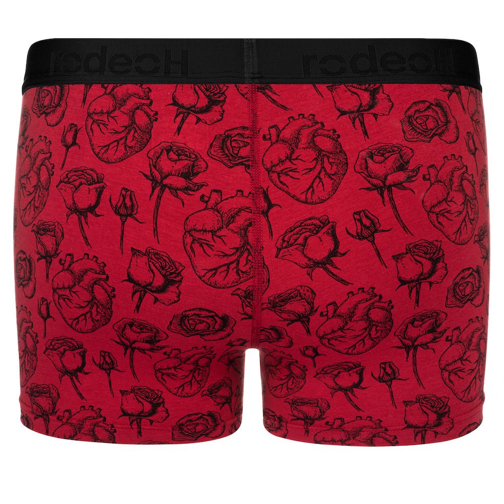 Classic Top Loading Boxer Packing Underwear - Hearts & Roses Red